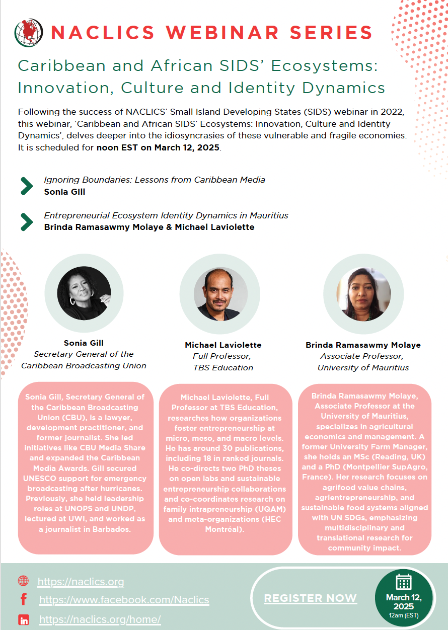 N A C L I C S WE B I N A R S E R I E S. Caribbean and African SIDS ...